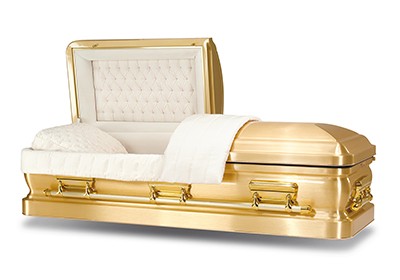 Funeral Caskets Gold Buried In A Gold Casket, The Punisher Is